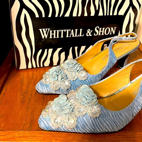 Shoes | Powder Blue Small Heel Ruffled Shoes | Poshmark